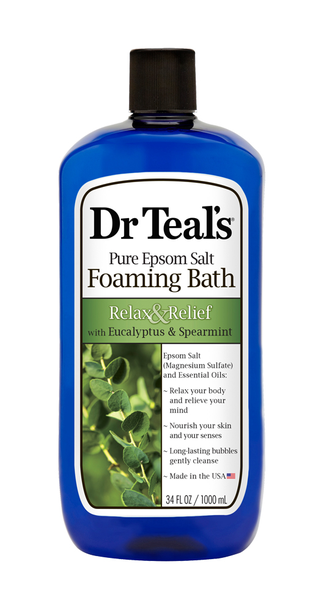 Dr Teal's Pure Epsom Salt Foaming Bath Relax & Relief with Eucalyptus ... Dr Teal's Pure Epsom Salt Foaming Bath Relax & Relief with Eucalyptus ...