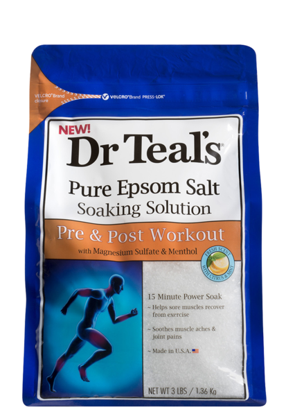 Dr Teal's Pure Epsom Salt Soaking Solution Pre & Post Workout with ...